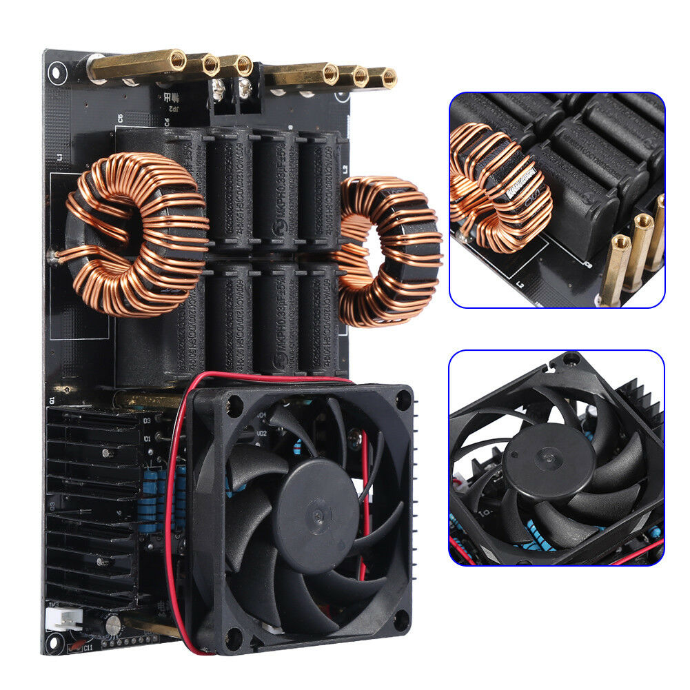 DC 12-40V 50A 1KW ZVS Induction Heating Board Module Tesla Heater Coil ...